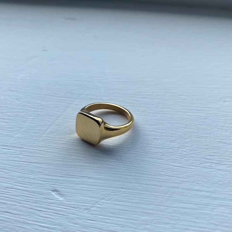 Mens Ring Gold Signet Ring Square Signet Ring Mens - Etsy