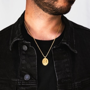 Ares Necklace - 18K Gold Pendant Necklace for Men - Achilles Mens Greek ...