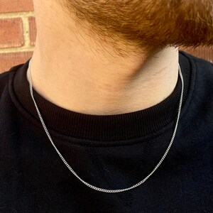 2mm Silver Chain Necklace, Mens Silver Connell Curb Chain, Silver Chain ...