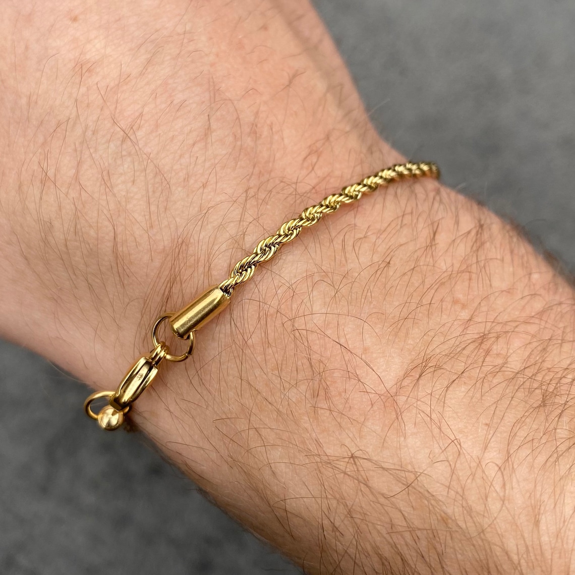 Gold Rope Bracelet Chain Gold Twisted Bracelet Men Solid Link | Etsy