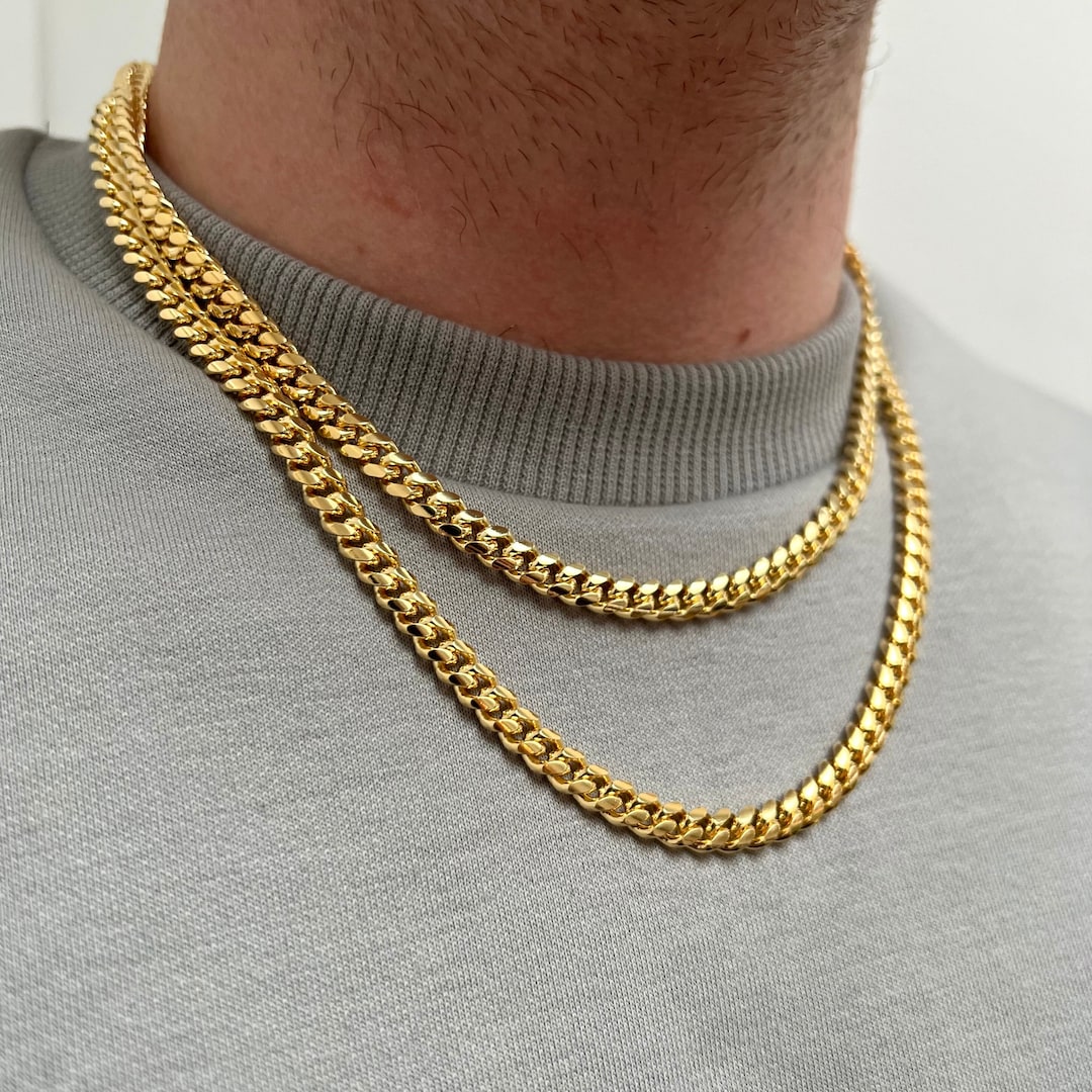 Thick Gold Chain - Gold Miami Cuban Chain - Mens Gold Chain - Box Lock ...