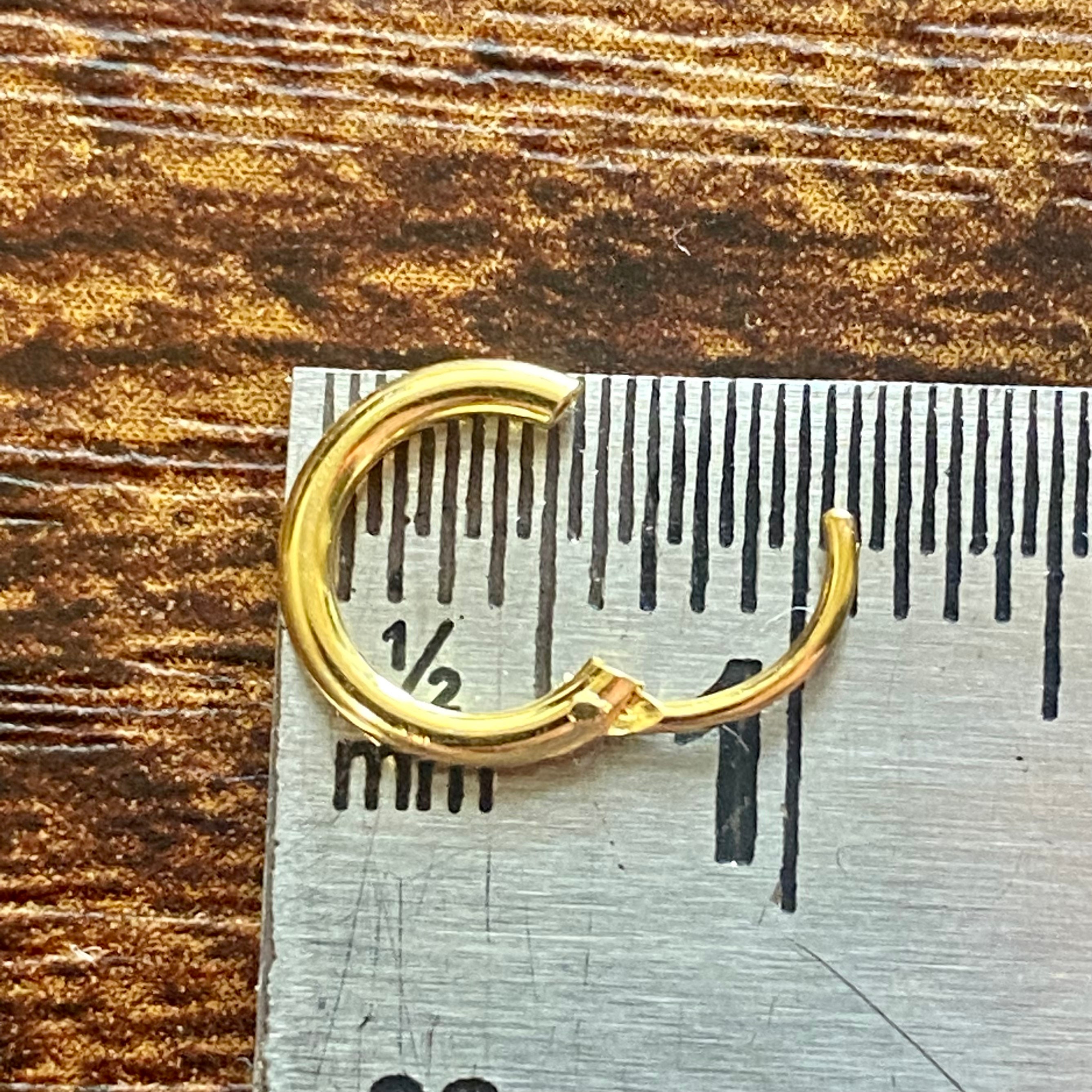 Mens Earrings - 18K Gold Mens Hoop Earring 8mm - Tiny Huggie Earrings ...