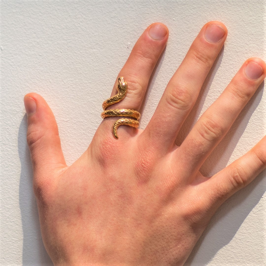 Mens Snake Ring 18K Gold Ring Men Mens Signet Ring - Etsy