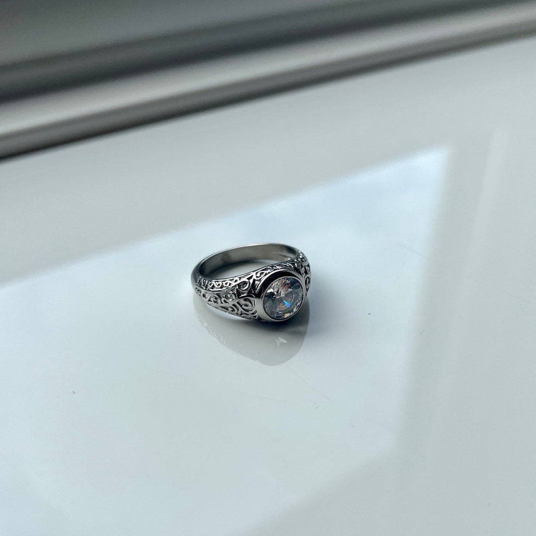 Diamond Signet Ring Men, Mens Pinky / Index Ring, Mens Jewelry ...