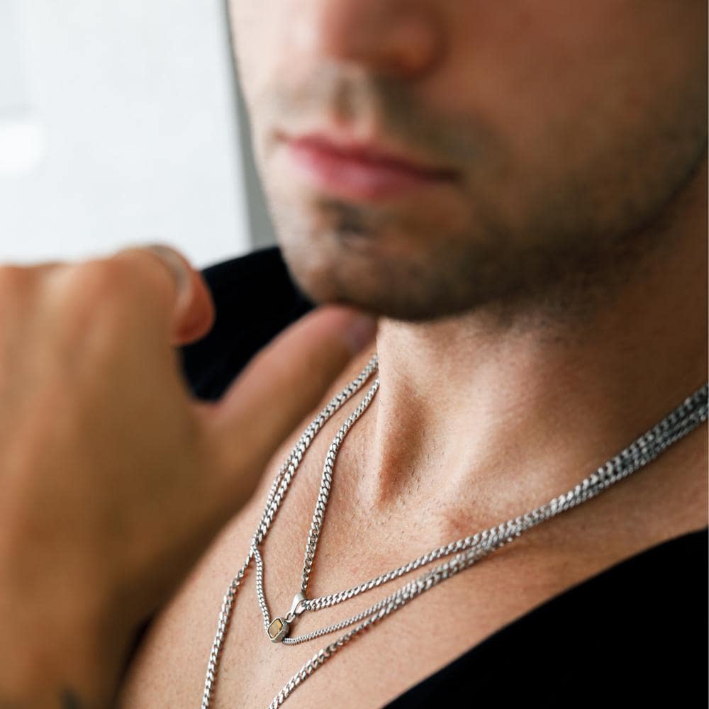 Tigers Eye Pendant Necklace - Mens Necklace - Small Silver Necklace for ...