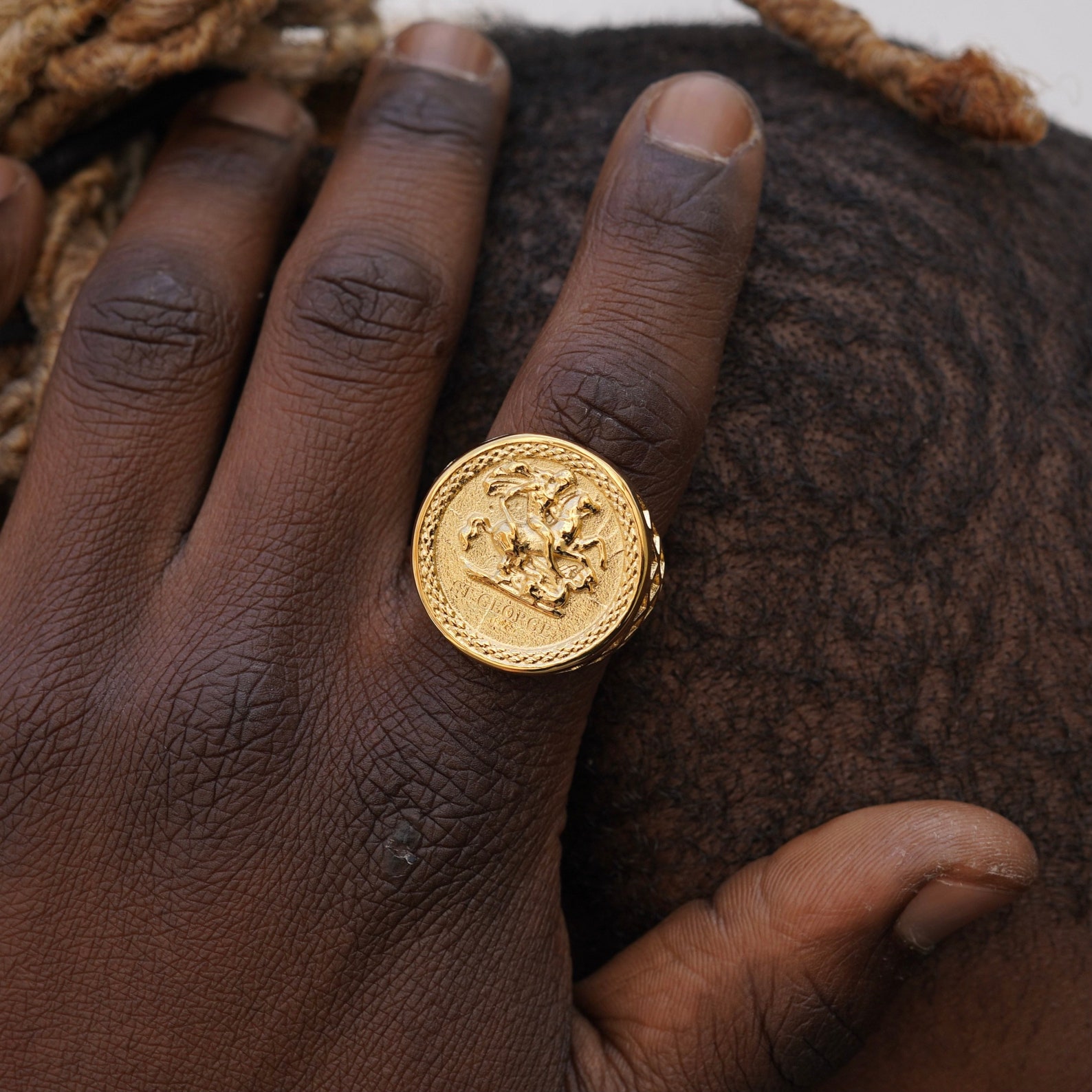 Mens Ring St George Sovereign Ring Gold Coin Ring 18K - Etsy UK