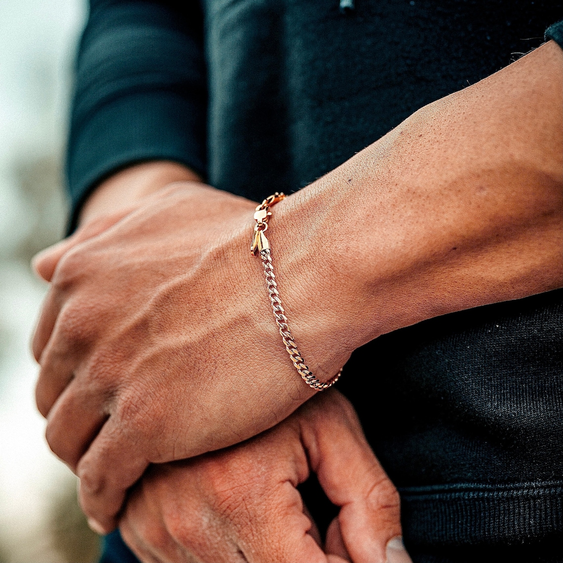 18k Gold Mens Bracelet Chain for Men, Cuban Link Bracelet Chain, Mens ...