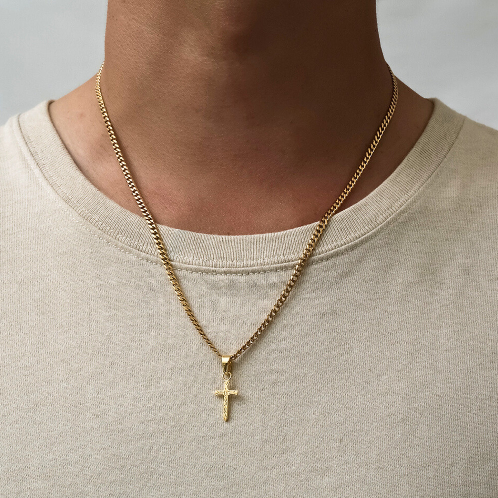 Etsy cross necklace mens store