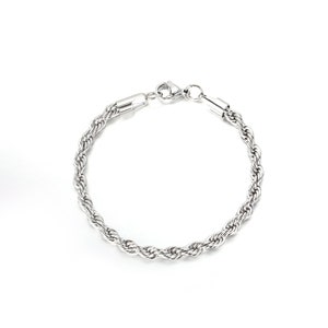 Silver Mens Bracelet 5MM Rope Chain Bracelet Link Fathers - Etsy UK