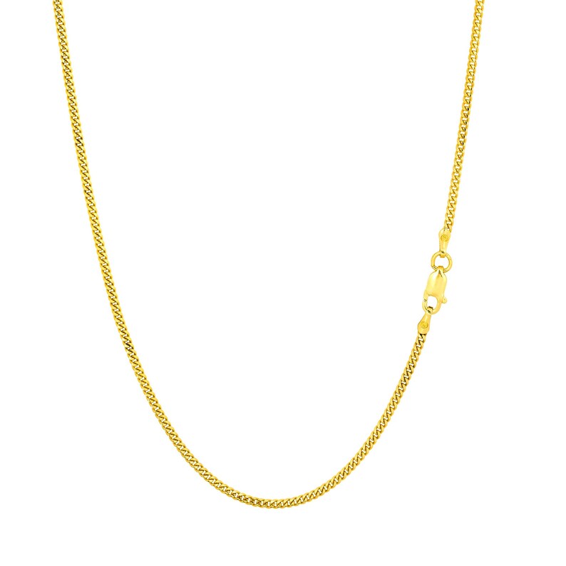 2mm Gold Chain Necklace, Mens Gold Curb Chain, 925 Sterling Silver 23K ...