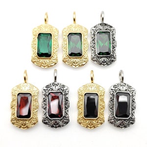 Mens Necklace - 18K Gold Large Red Pendant Necklace for Men - Mens ...