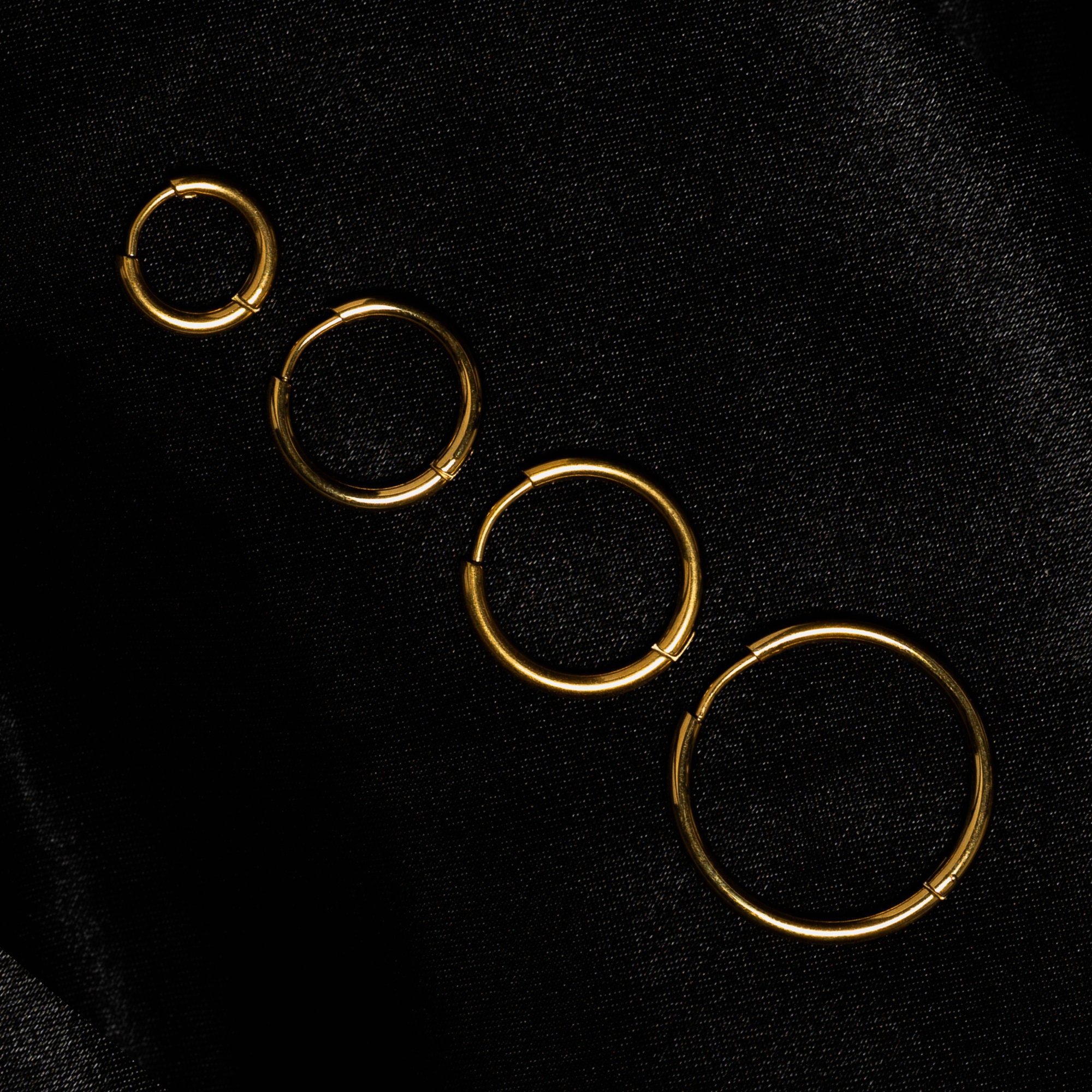 Mens Earrings, 18K Gold Earrings - Small Hoop Earrings, 12mm / 16mm ...