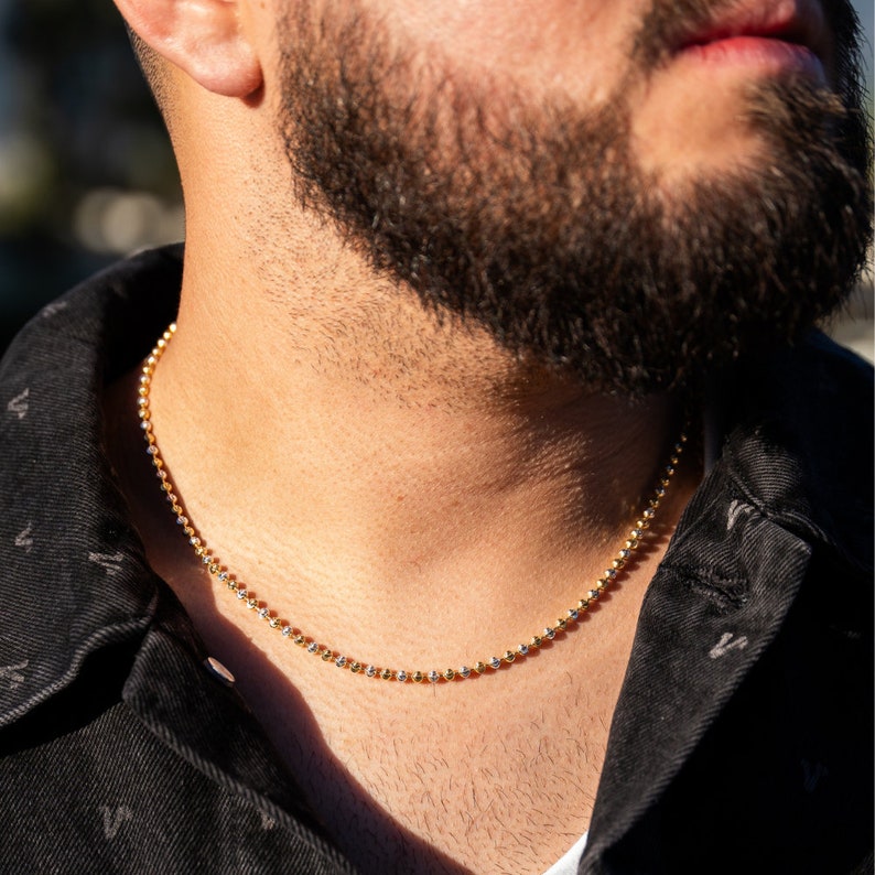 Gold Ball Chain, Gold & Silver Chain Necklace, Mens Thin Gold Chain ...
