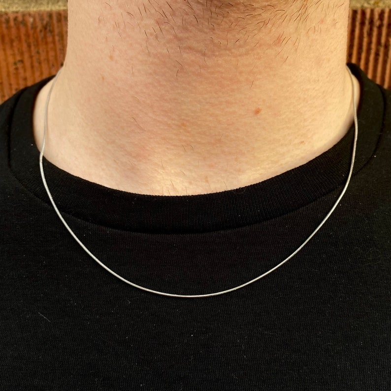 Mens 18K Gold Snake Chain - Thin Gold Snake Chain Men - Gold Snake ...