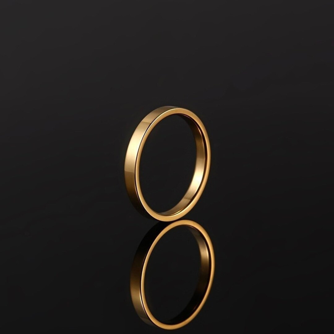 Mens Ring - Minimal Gold Band Rings for Men - Thin Gold Band Ring ...