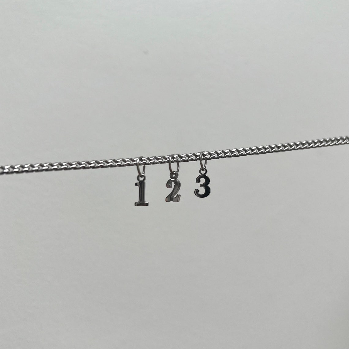 Silver Number Necklace for Men / Women, Personalised Silver Necklace ...