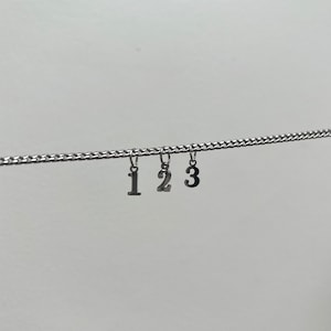 Silver Number Necklace for Men / Women, Personalised Silver Necklace ...