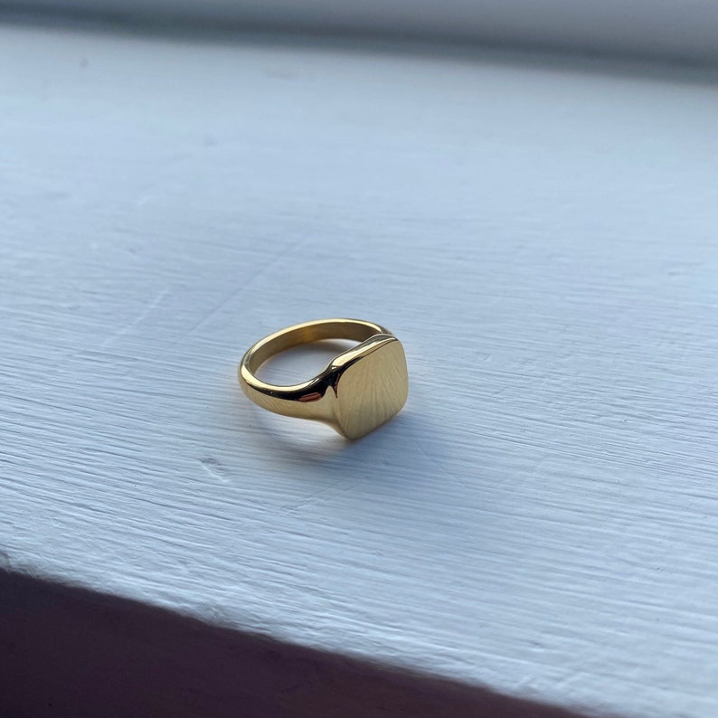 Mens Ring - Gold Signet Ring - Square Signet Ring - Mens Silver Ring ...