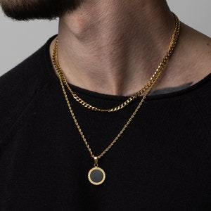 Mens Gold Chain - 5mm Cuban Chain Necklace for Men - Chunky 18K Gold ...