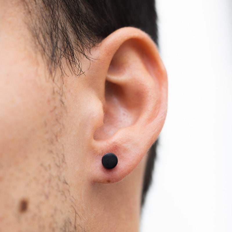 Black Stud Earrings - Etsy