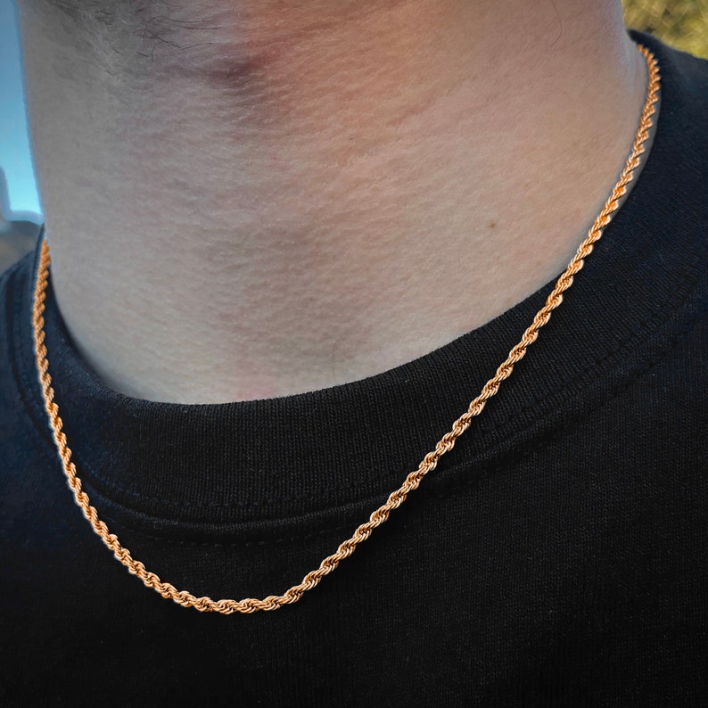 Gold Chain Necklace Mens Necklace 2.5mm Thin Gold Chain - Etsy