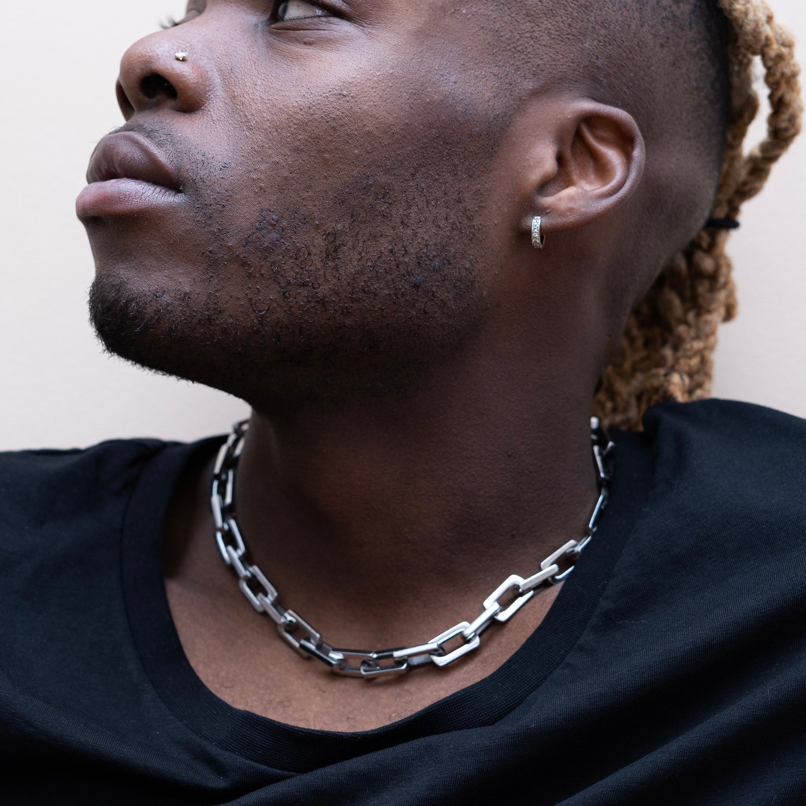 Mens Choker Necklace, Mens Silver Choker Chain, Thick Silver Chain ...