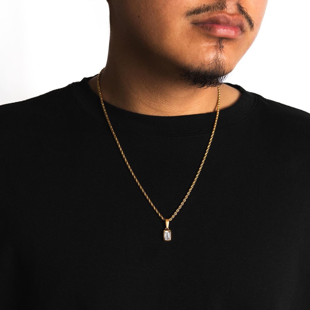 Gold Diamond Pendant - Mens Necklace - Gold Chain With Pendant ...