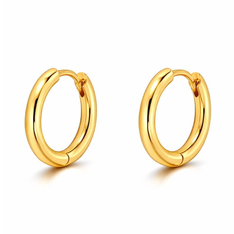 Mens Hoop Earrings - Gold 16mm Mens Hoop Earrings - Gold Hoops for Men ...