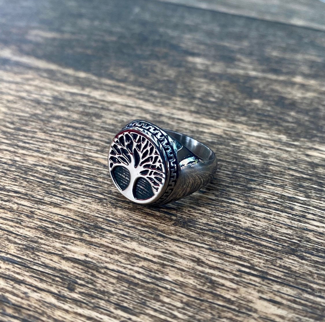 Mens Ring Gold Tree of Life Ring Signet Ring Mens Large - Etsy UK