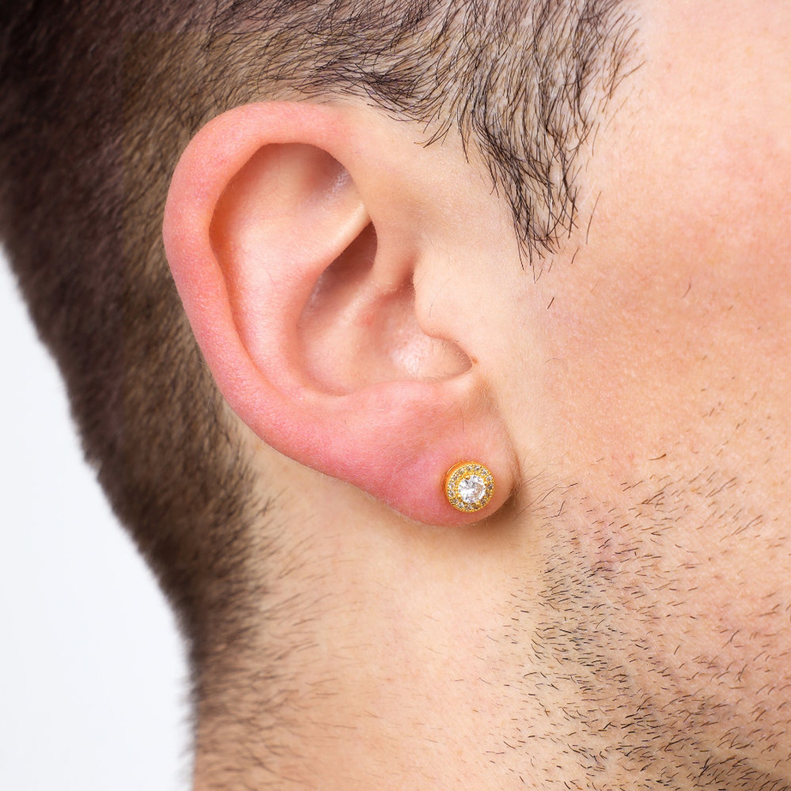 Mens Earrings, Mens Diamond Stud Earrings, CZ Stud Earrings for Men ...