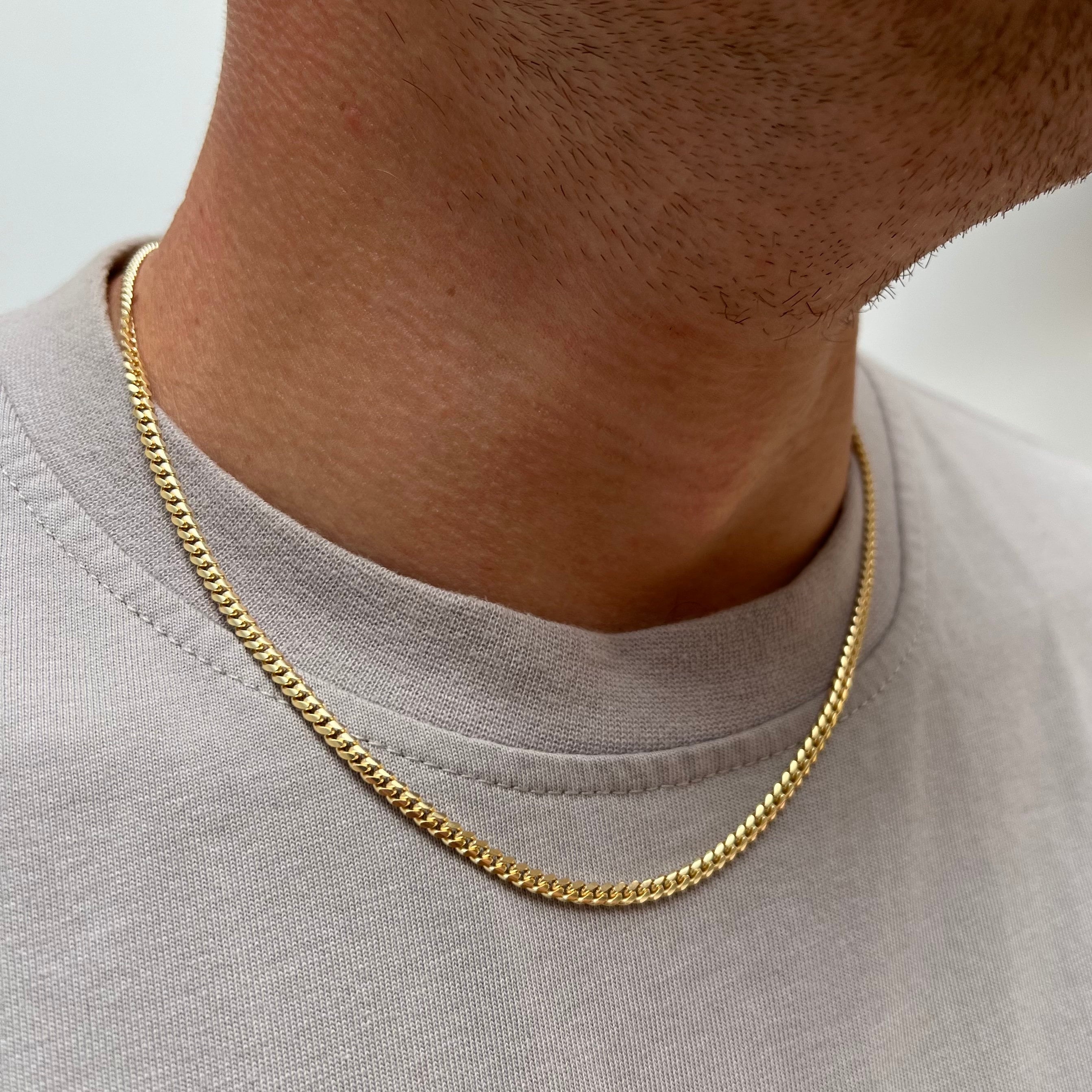 Mens Gold Chain - 23kt Gold Plated Chain - Gold Miami Cuban Chain ...