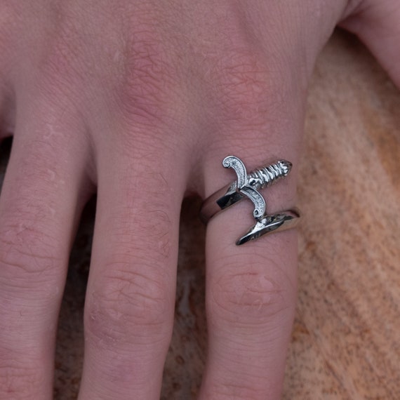 Silver Sword Ring Mens Ring Ring for Men Stainless Steel | Etsy