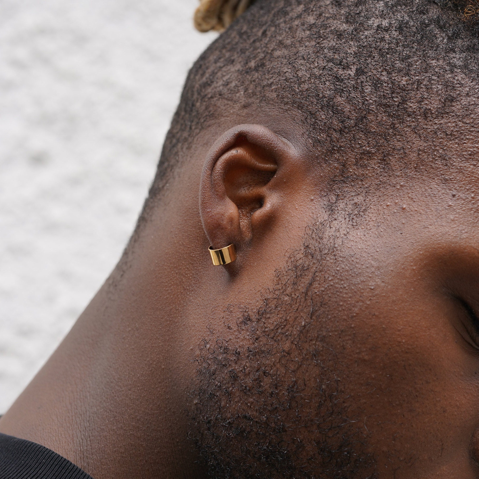Mens Earrings, Gold Cuff Earrings, Mens 6mm Clip on Earrings, Gold ...