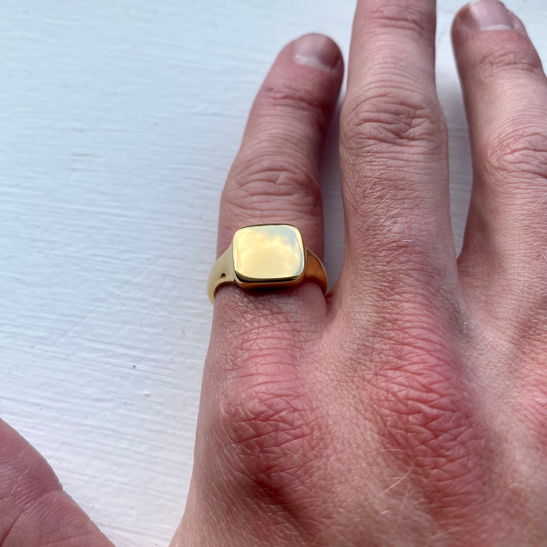 Mens Ring Gold Signet Ring Square Signet Ring Mens - Etsy Australia