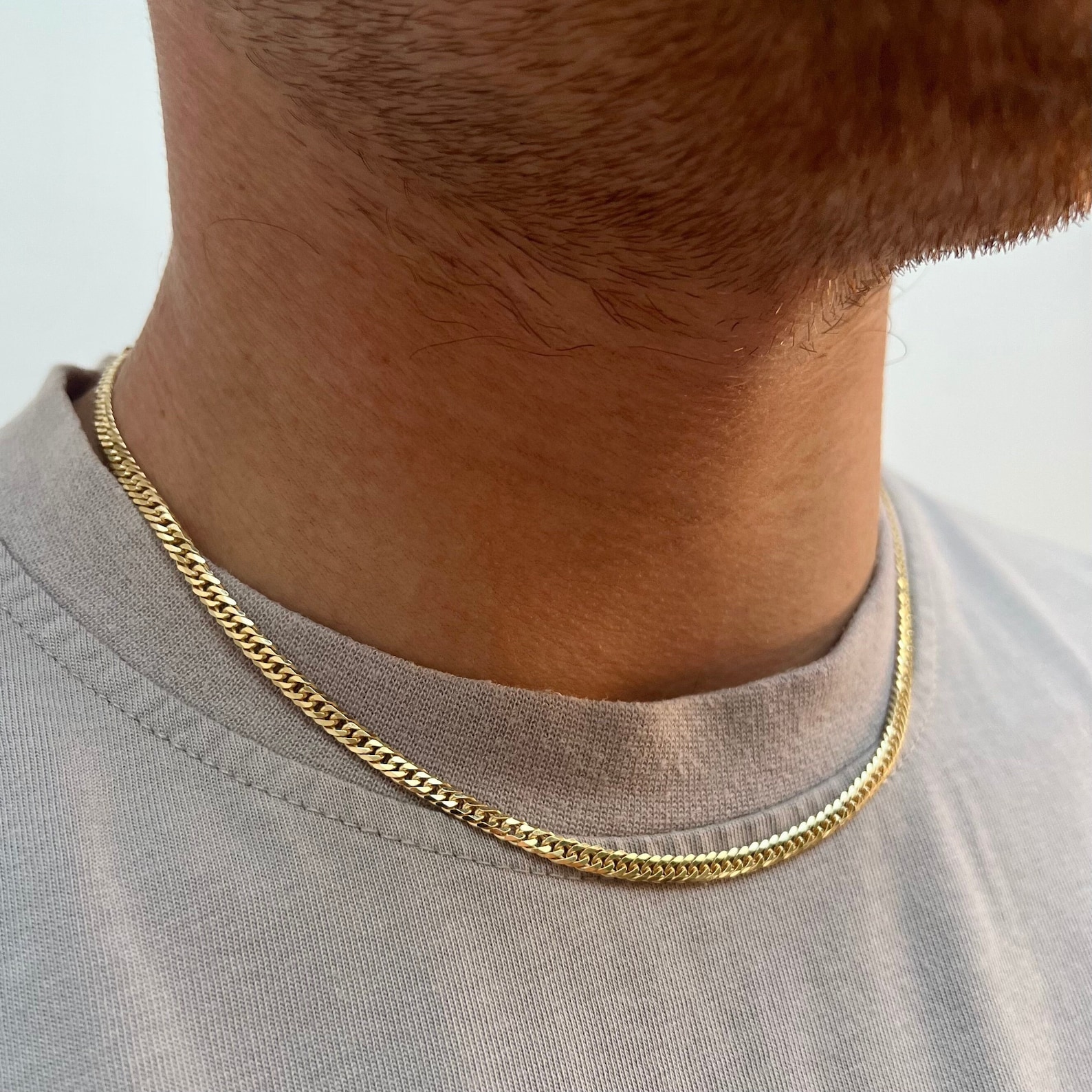 Gold Chain - Gold Double Curb Link Chain - Mens Gold Chains - Mens ...