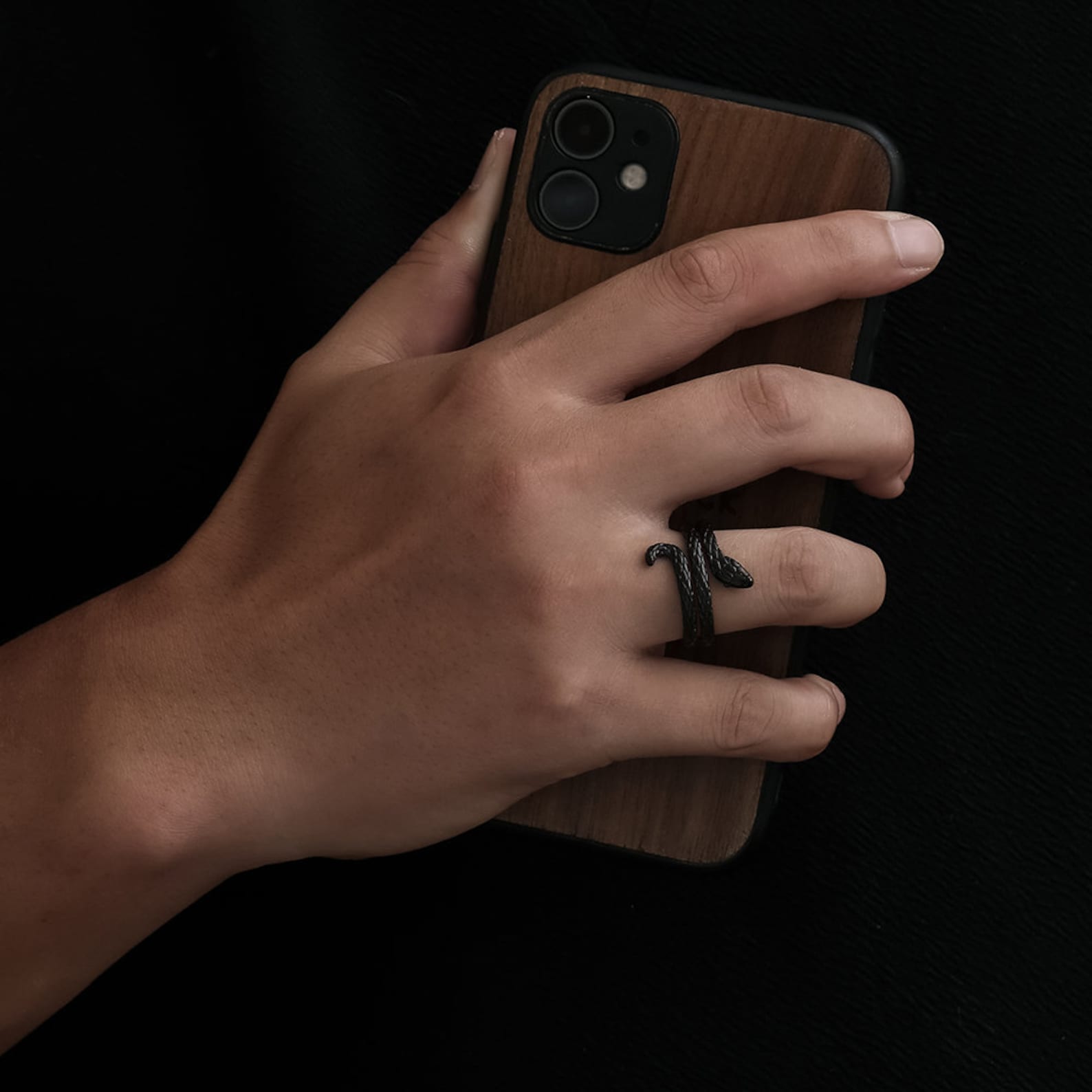 Mens Ring - Thin Gold Snake Ring Men - 18K Gold Mens Snake Signet Ring ...