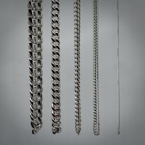 Silver Chain Necklace Mens Chains Cuban Chain Stainless Steel Chain ...