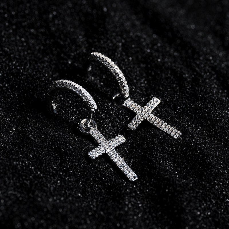 Mens Jewelry Cross Earrings - Etsy