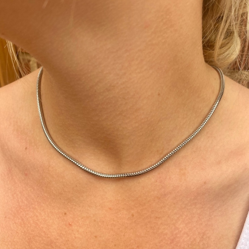 Gold Snake Chain Necklace 3mm Gold Chain Round Gold - Etsy