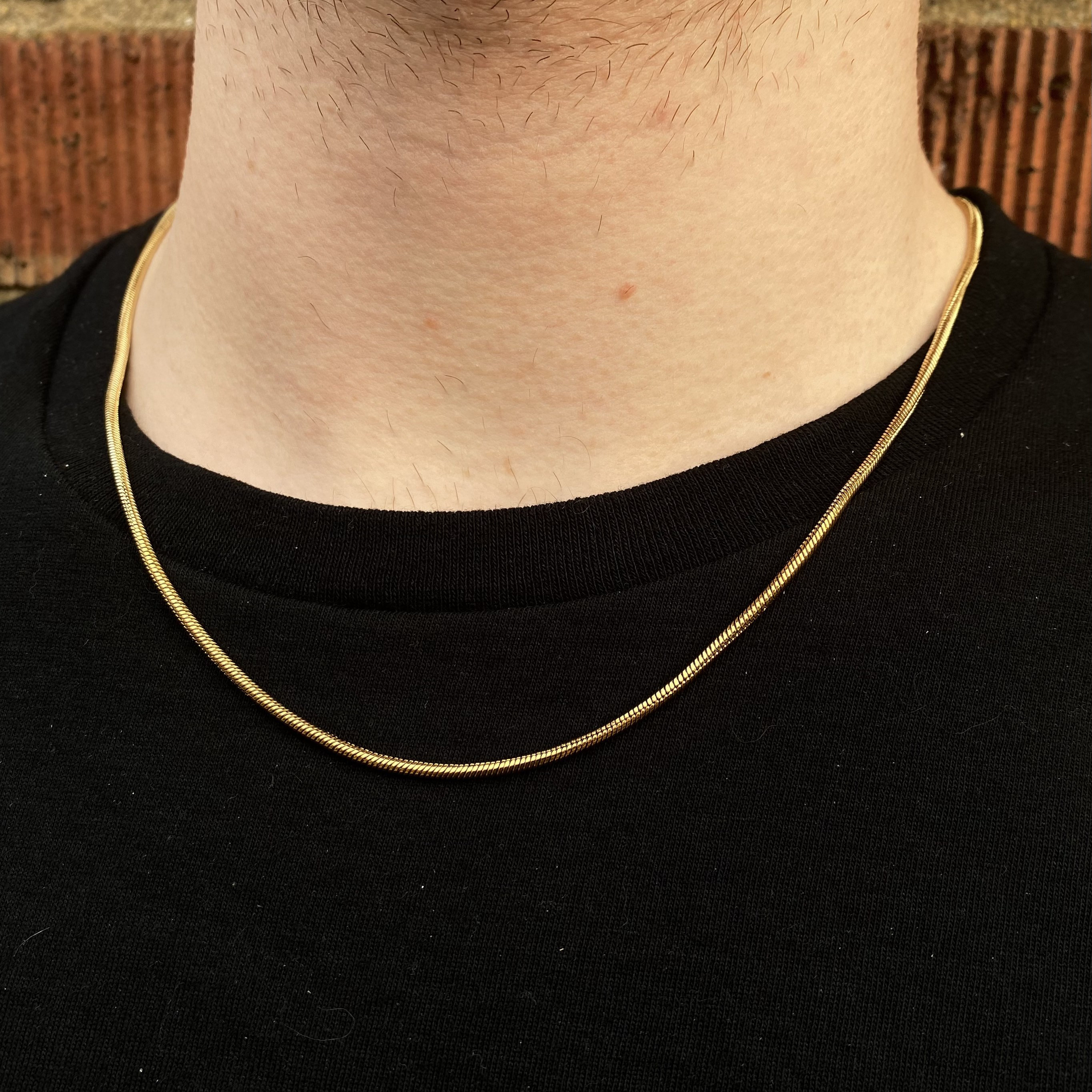 Mens 18K Gold Snake Chain - Thin Gold Snake Chain Men - Gold Snake ...