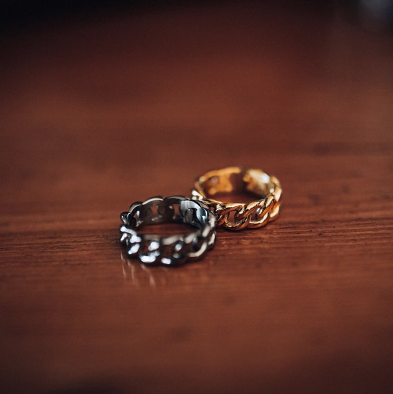 Mens Ring 18K Gold Band Cuban Ring Mens Gold Ring Pinky - Etsy