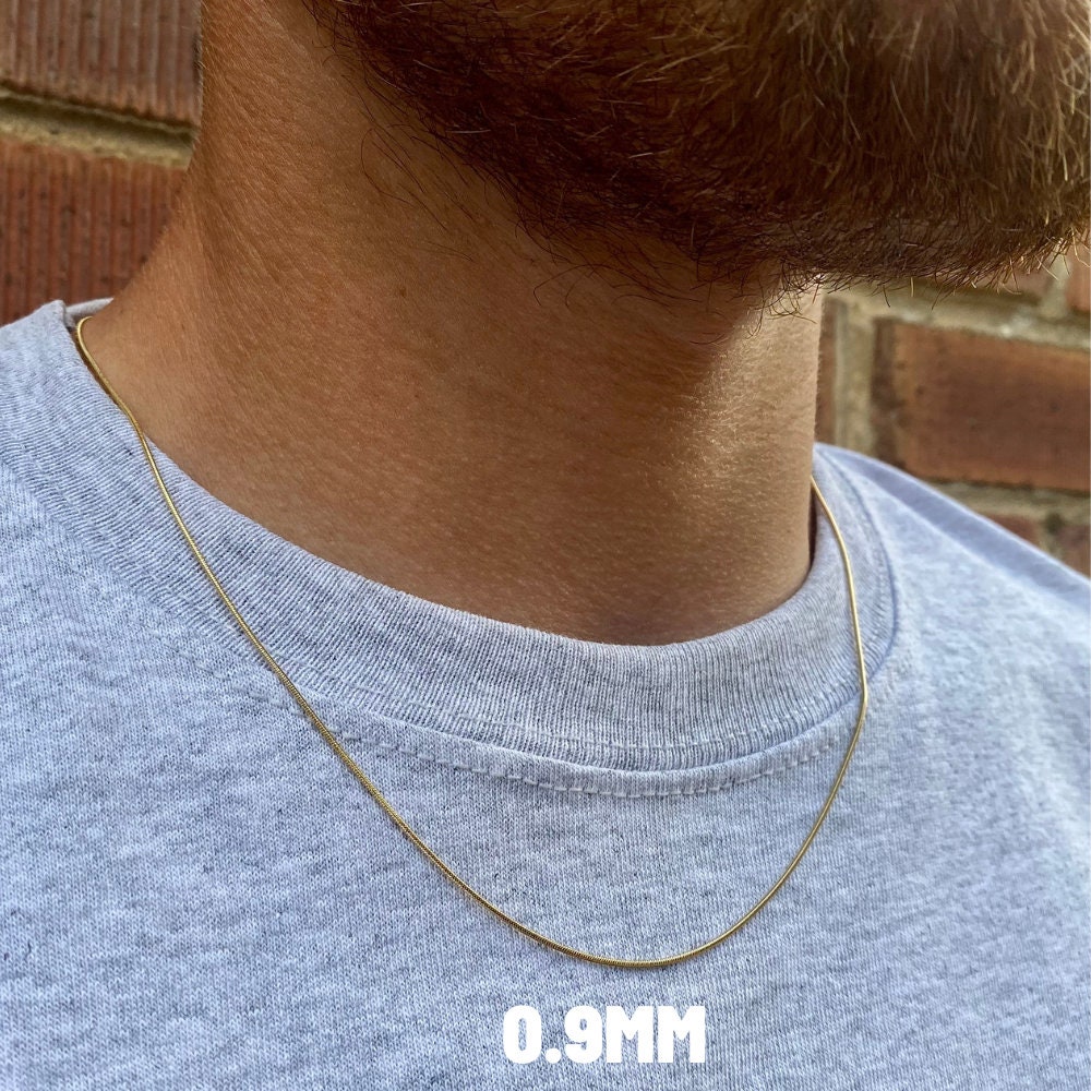 18K Gold Snake Chain Necklace, Mens Gold Chain, Gold Chains 0.9mm-3.2mm ...