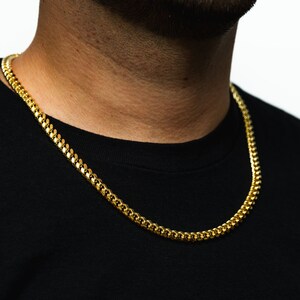 Mens Necklace - 23K Gold Chunky Chain - Miami Cuban Chain Necklace for ...