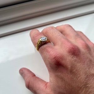 Diamond Signet Ring Men, Mens Pinky / Index Ring, Mens Jewelry ...