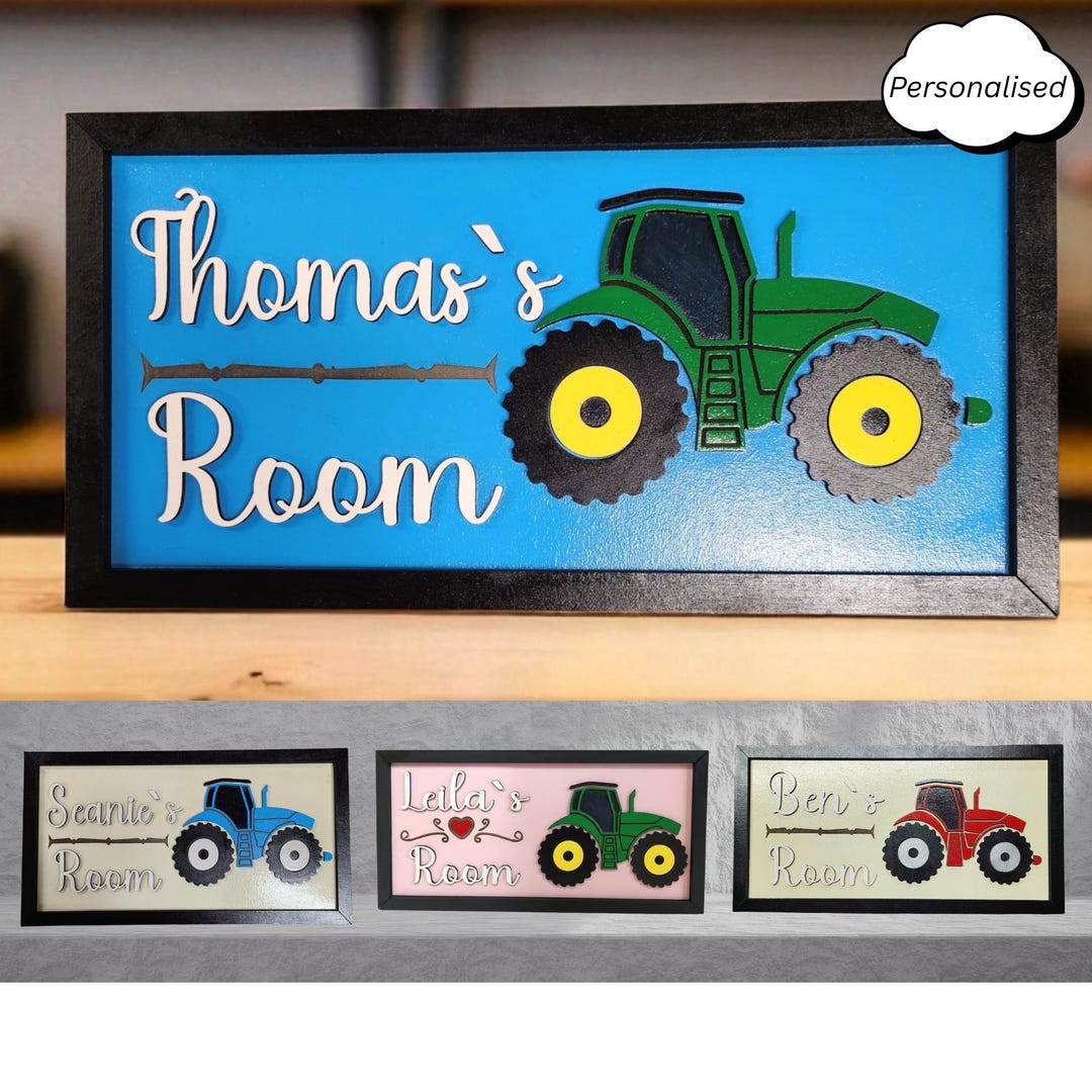 Personalized 3D Tractor Room Sign: Farm Nursery Decor - Etsy