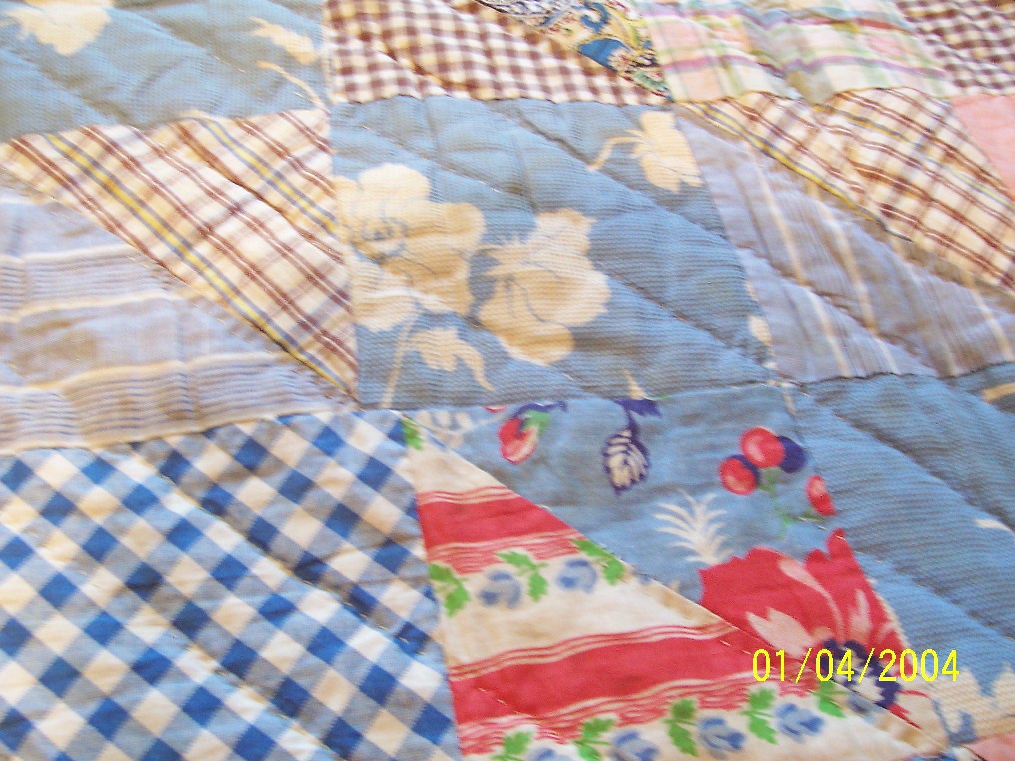 1930s True Scrap Triangle and Squares Quilt - Etsy