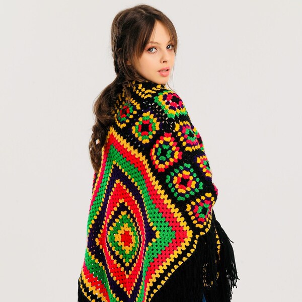 Granny Square Poncho - Etsy
