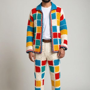 Crochet Rave Outfit for Men Rave Set Pant and Jacket Crochet Pants and ...