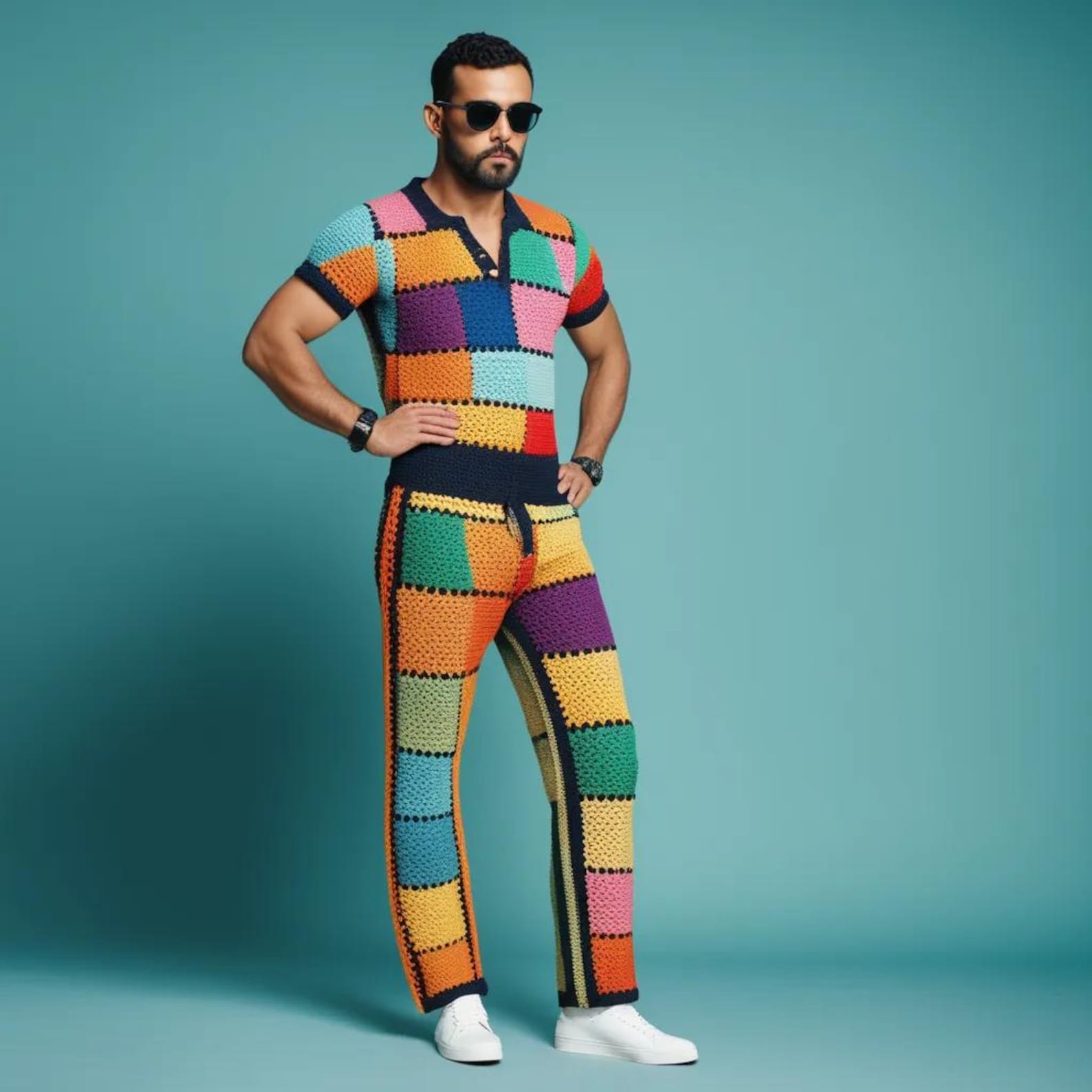 Pride Men, Colorful Men Clothes, Colorful Pants and Top, Pride Month ...