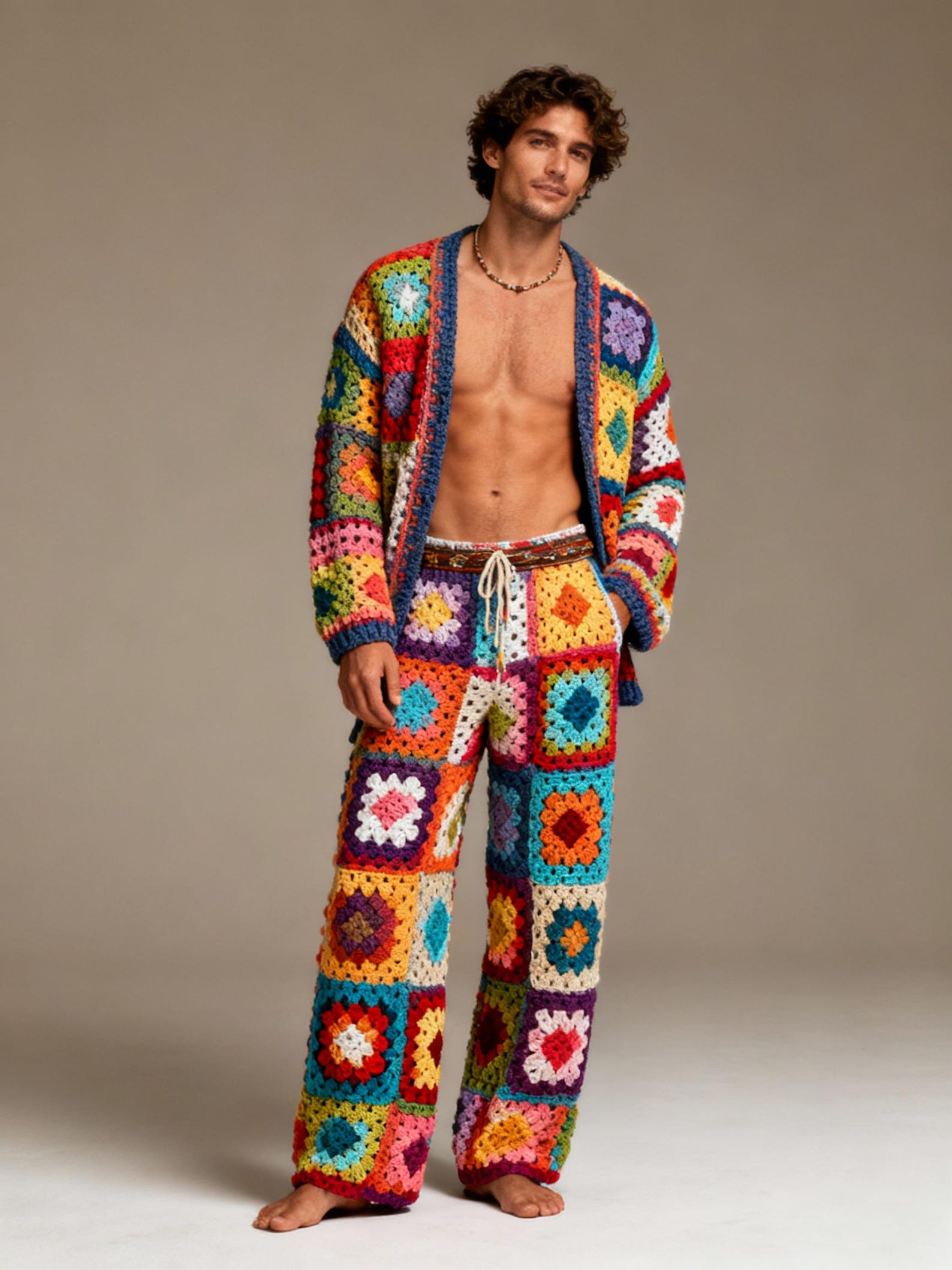 Mens Knitwear Party Outfit Rave Clothing for Men Retro Hippie Clothes ...